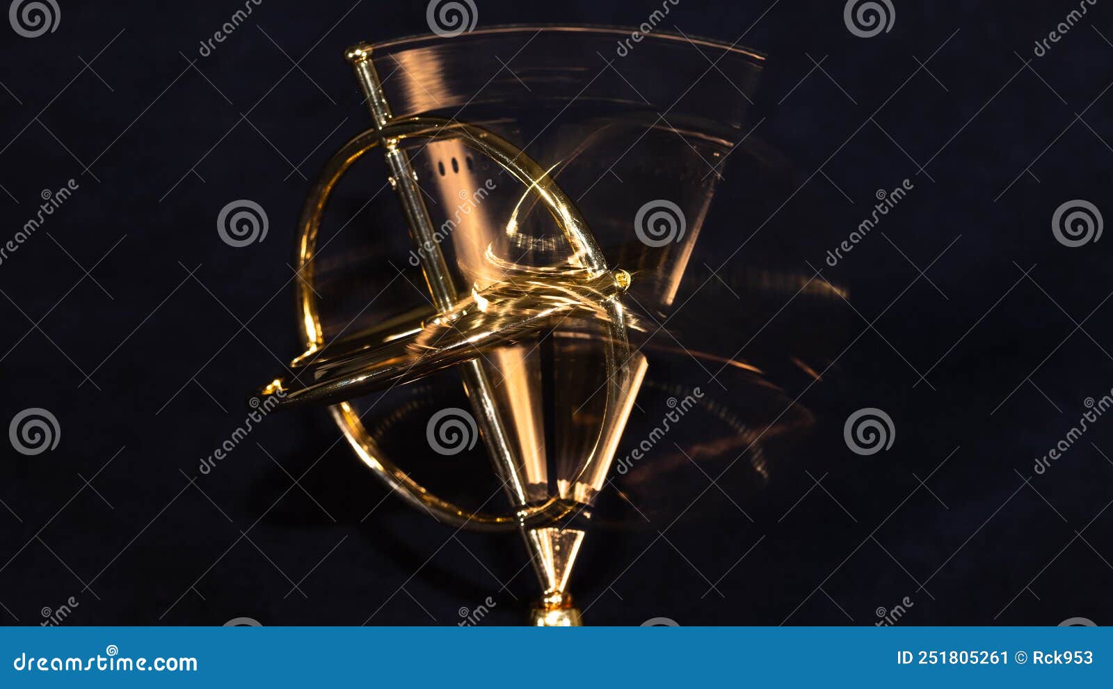 Abstract Metallic Image Caused by the Spinning of a Golden Gyroscope ...