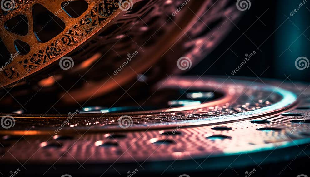 Abstract Metallic Machinery Creates Futuristic Computer Chip Pattern on ...