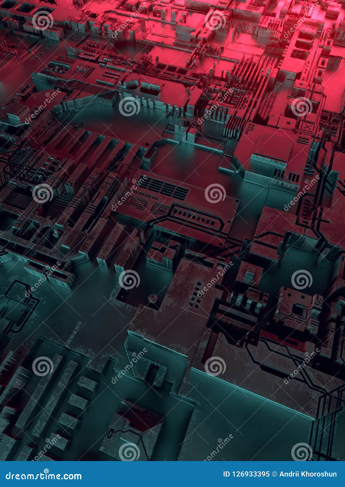 Abstract Metallic Pattern. Futuristic Techno Background Illuminated by ...