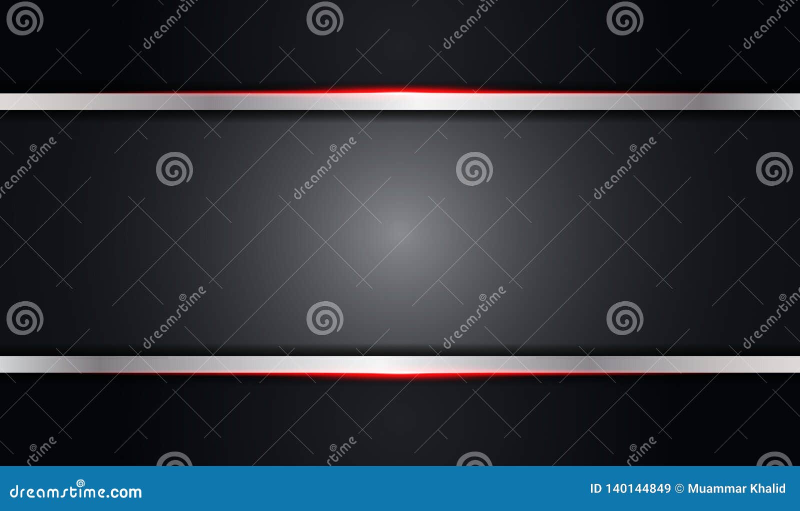 Abstract Metallic Red Shiny Color Black Frame with Silver Metal Layout ...