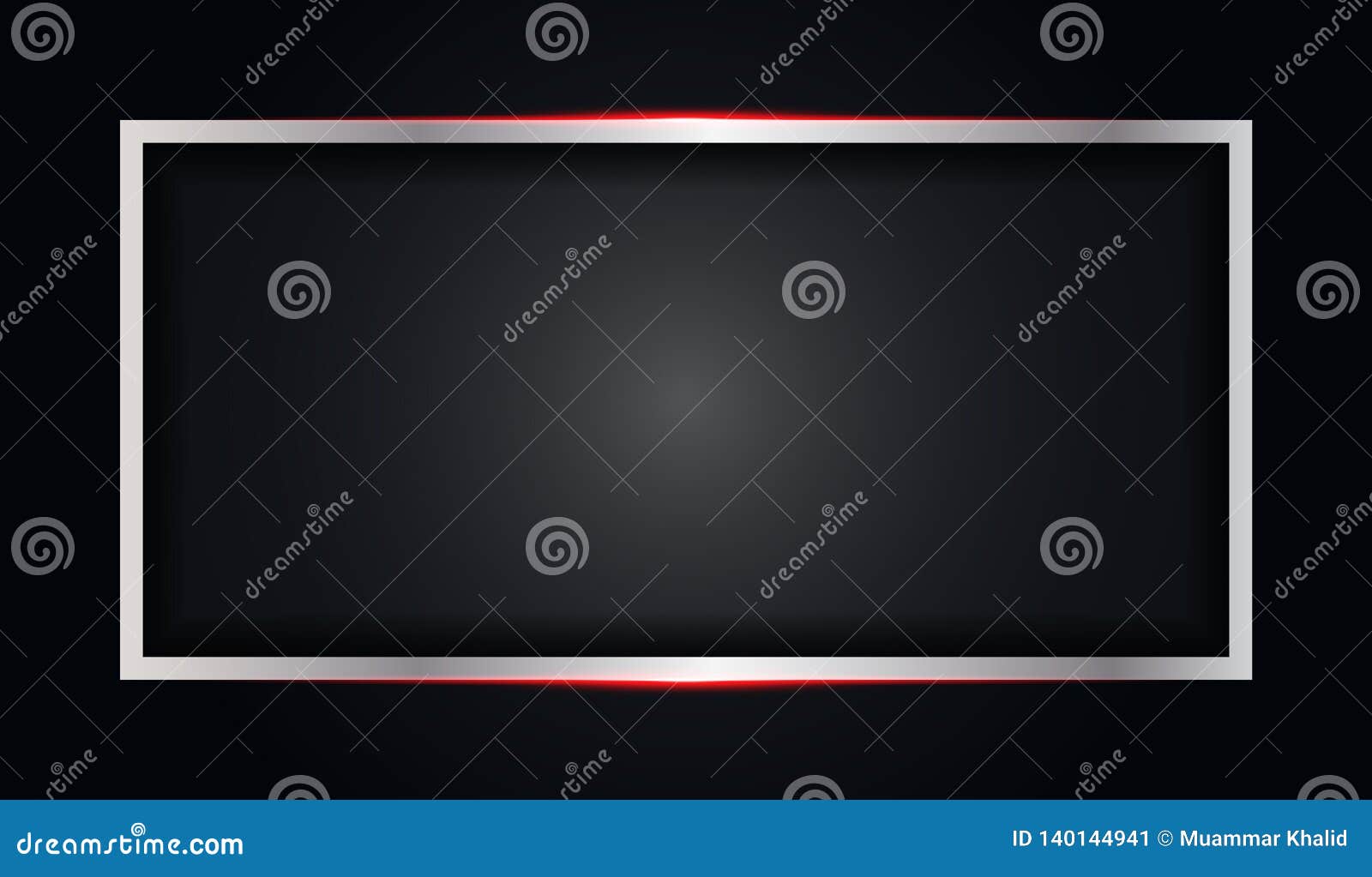 Abstract Metallic Red Shiny Color Black Frame with Silver Metal Layout ...