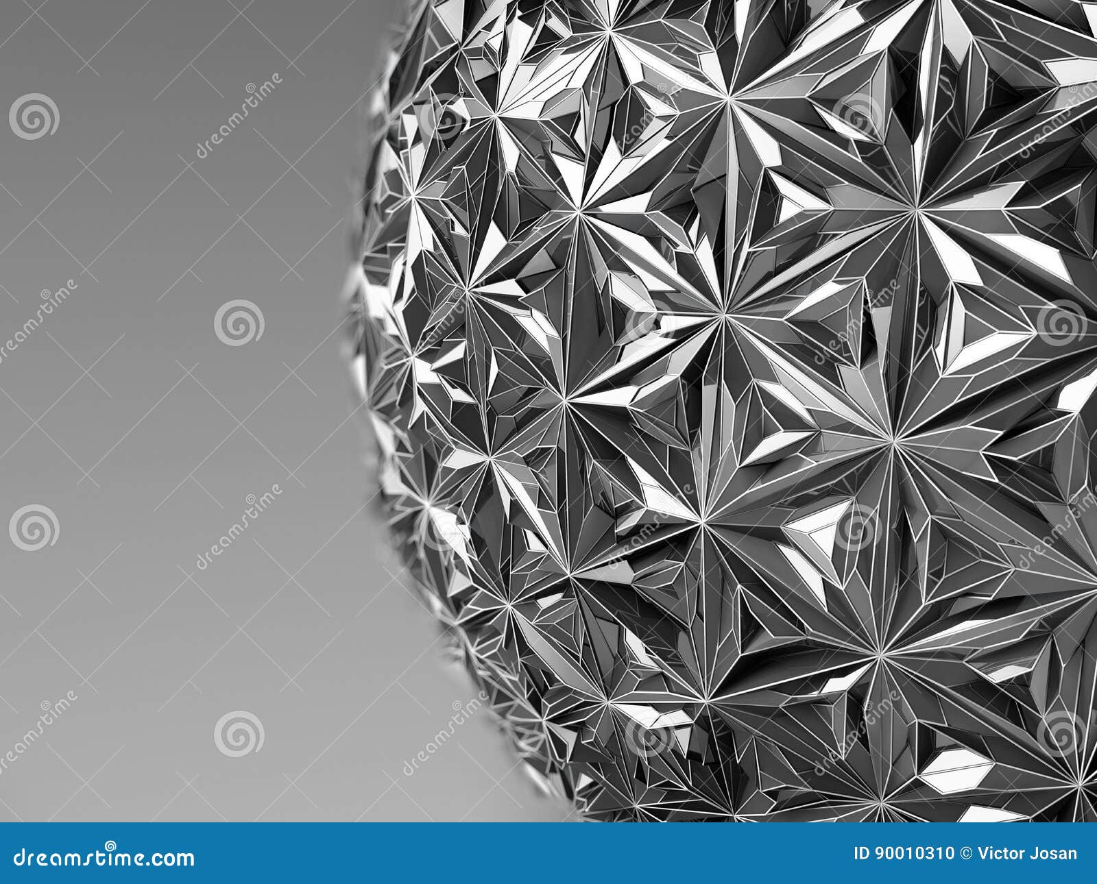 Abstract Metallic Sphere. 3d Illustration. Isolated Gray Stock ...