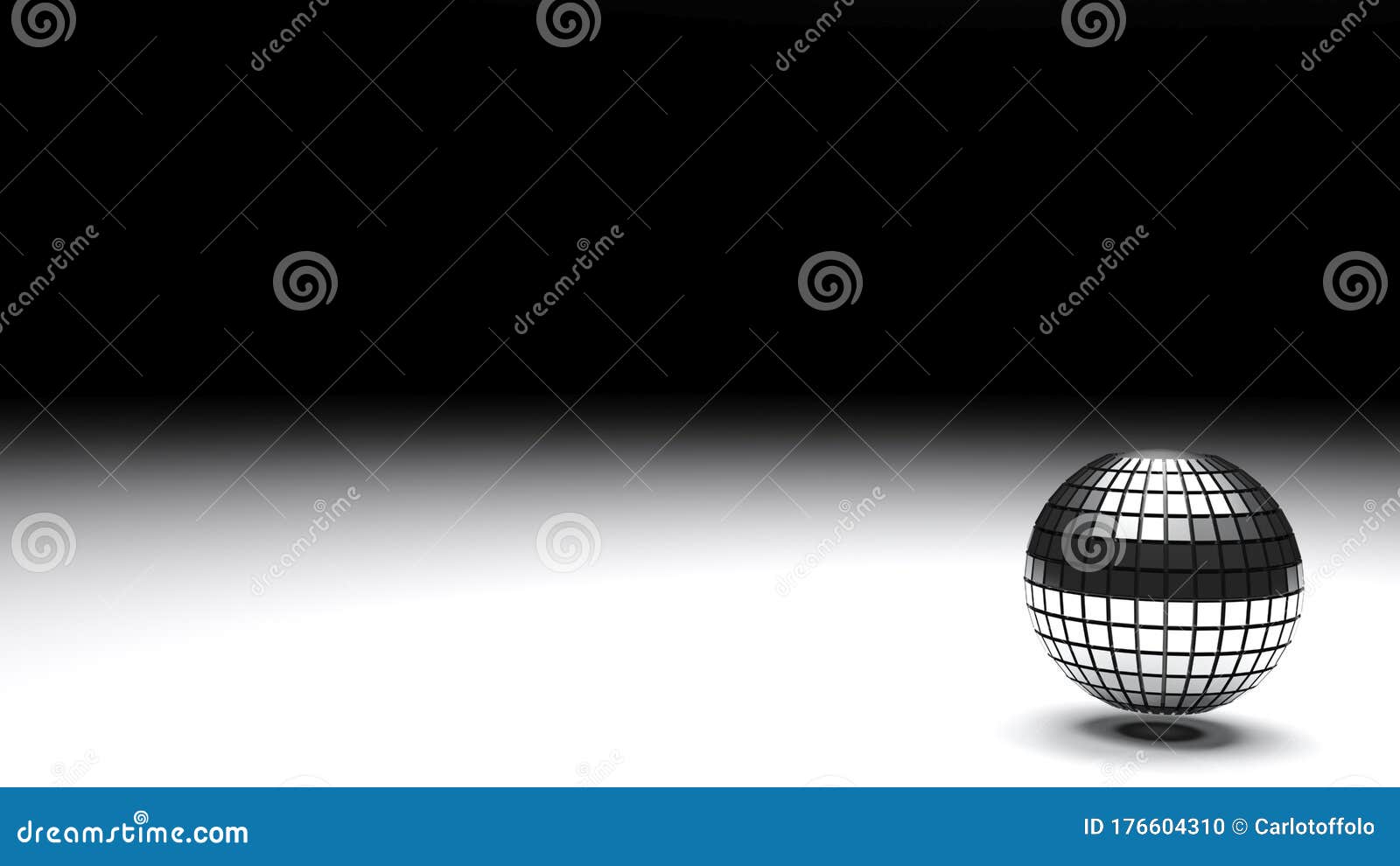 Abstract Metallic Sphere Over a White Surface - 3D Rendering ...