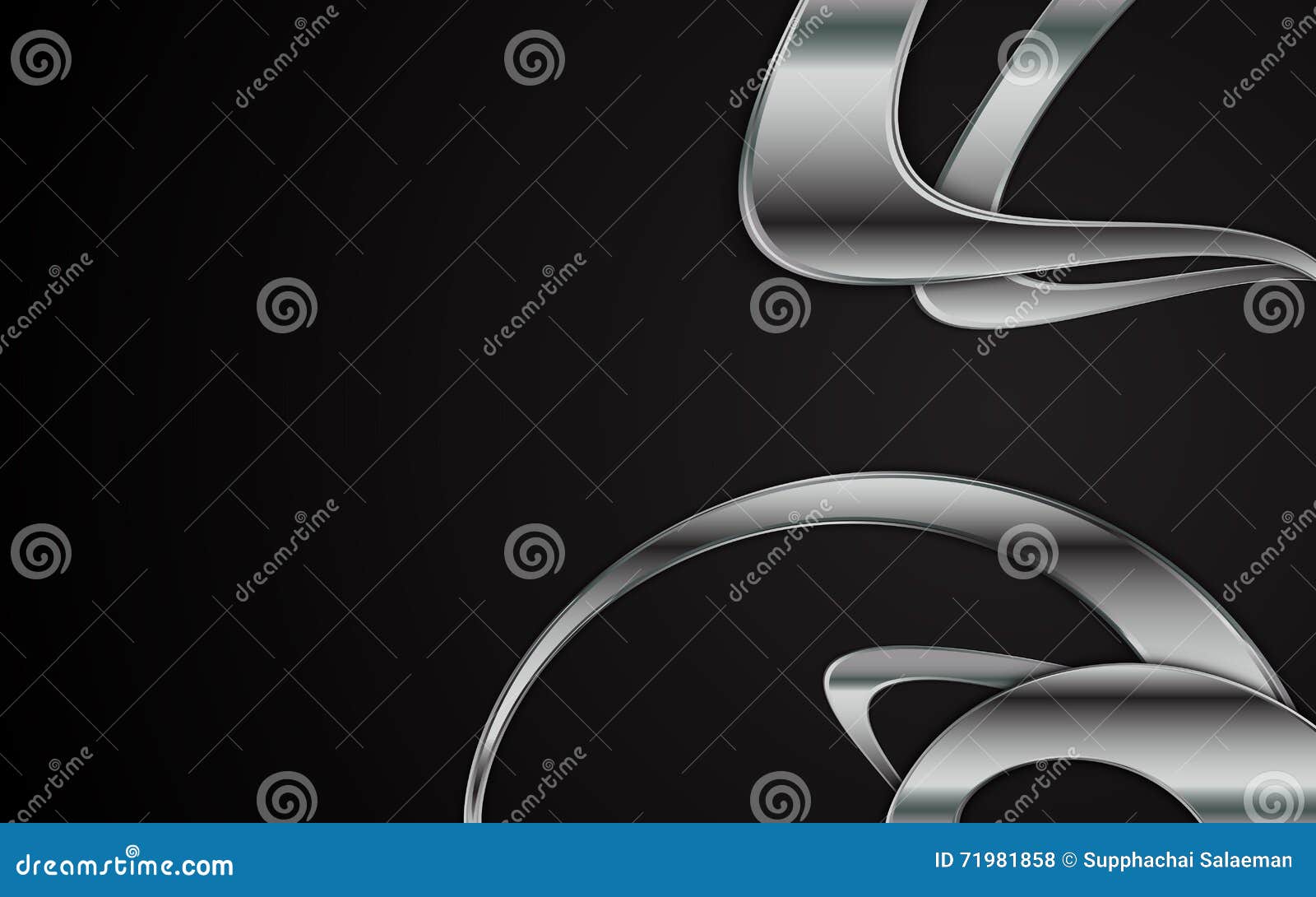 Abstract Metallic Stripe Tribal Design Pattern on Black Background ...