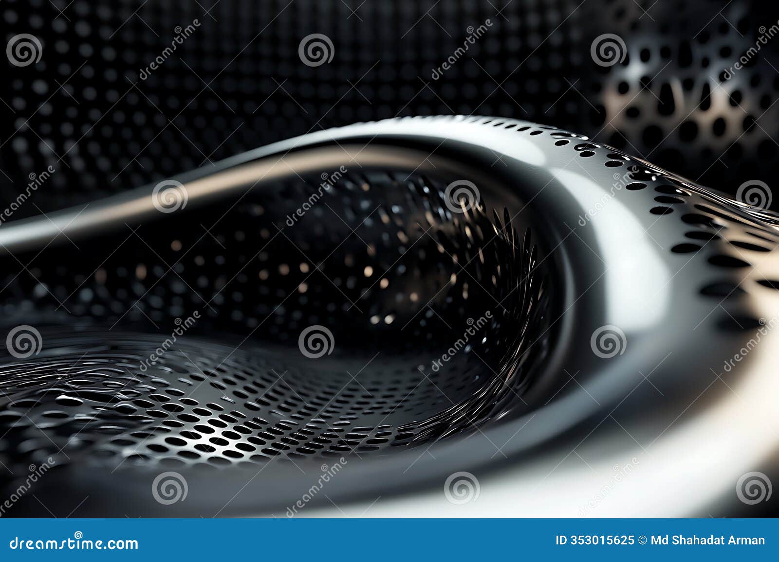 Abstract Metallic Surface with Perforated Pattern and Wave-like Form ...