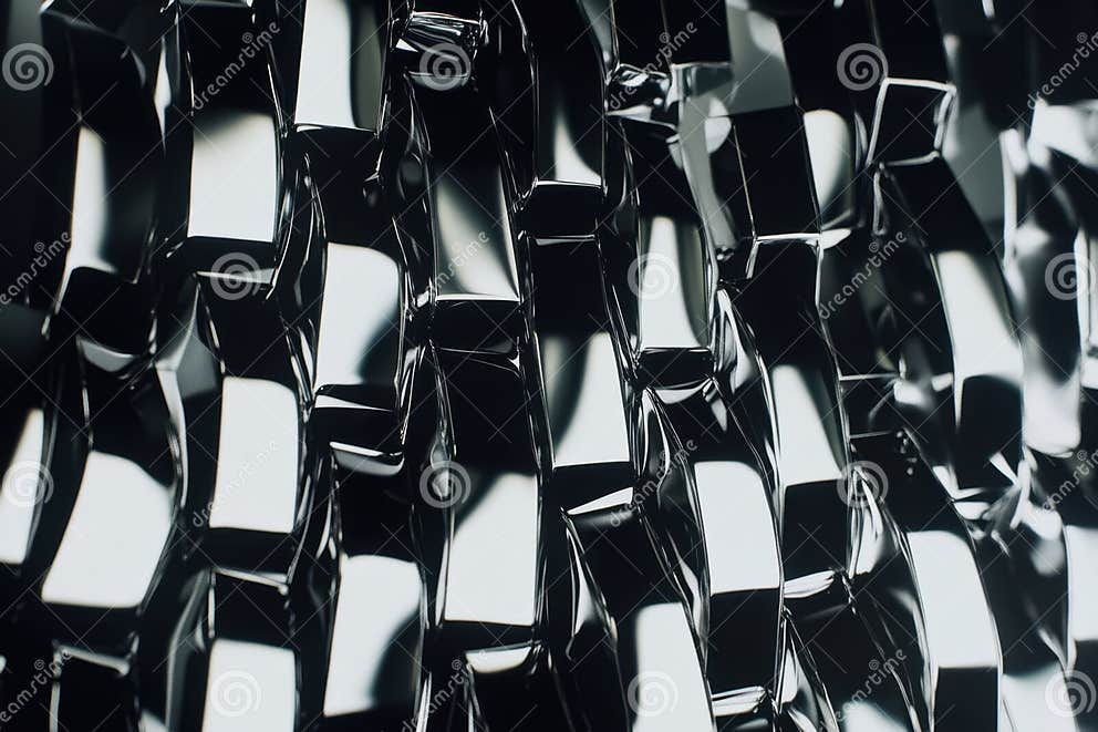 Abstract Metallic Surface with Reflective Geometric Patterns and ...