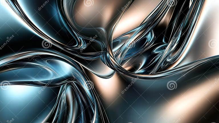 Abstract Metallic Textures Swirl in Shades of Silver and Blue, Creating ...
