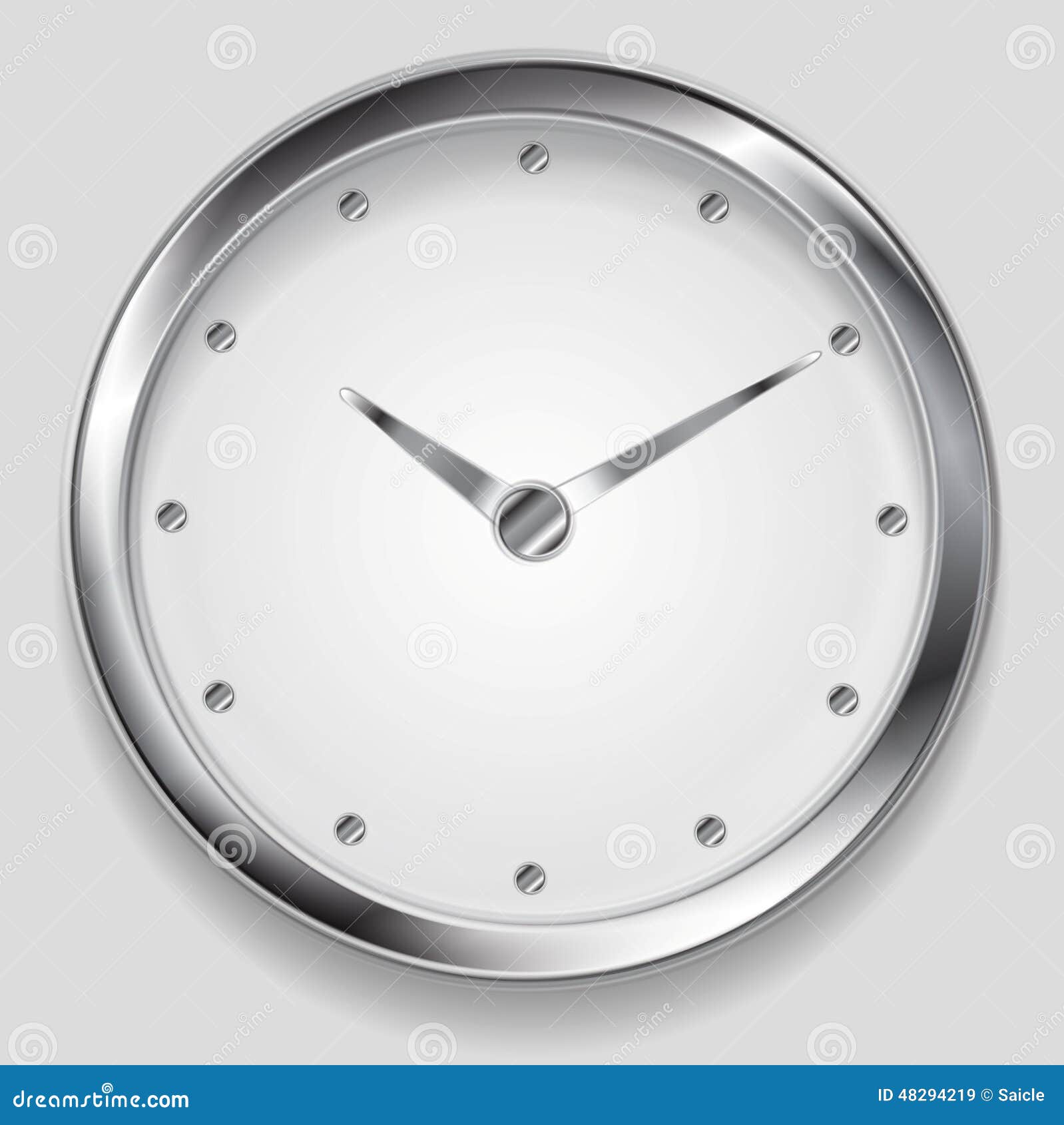 Abstract Metallic Vector Clock Design Stock Illustration - Illustration ...