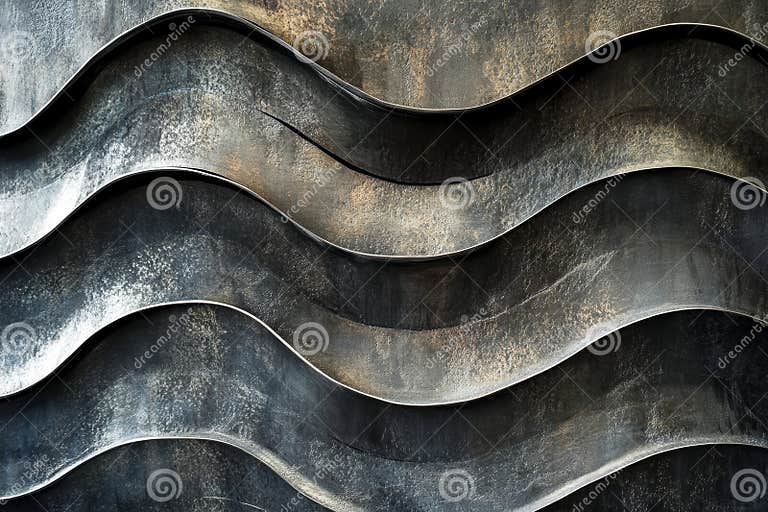 Abstract Metallic Wave Pattern with Textured Surface in Modern ...