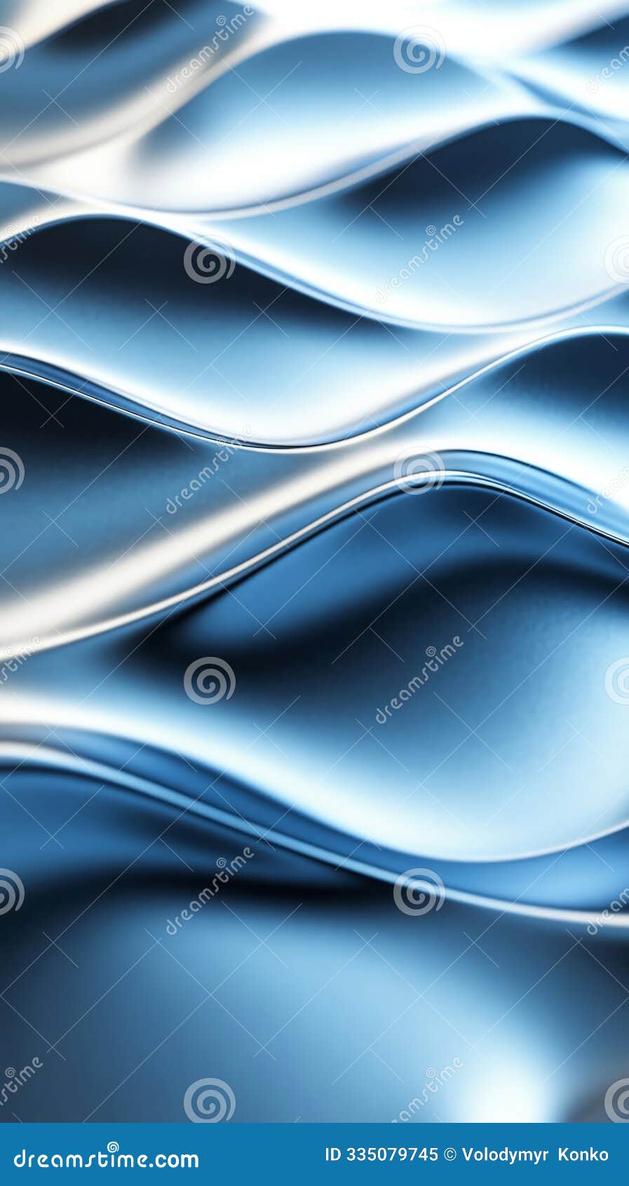 Abstract Metallic Waves with Blue Gradient Design Stock Image - Image ...