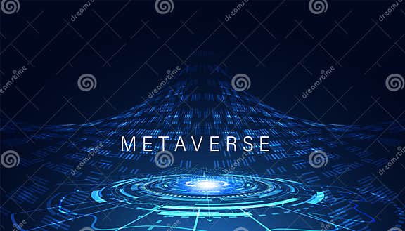 Abstract Metaverse Visual Reality Blue Background Blockchain Technology ...