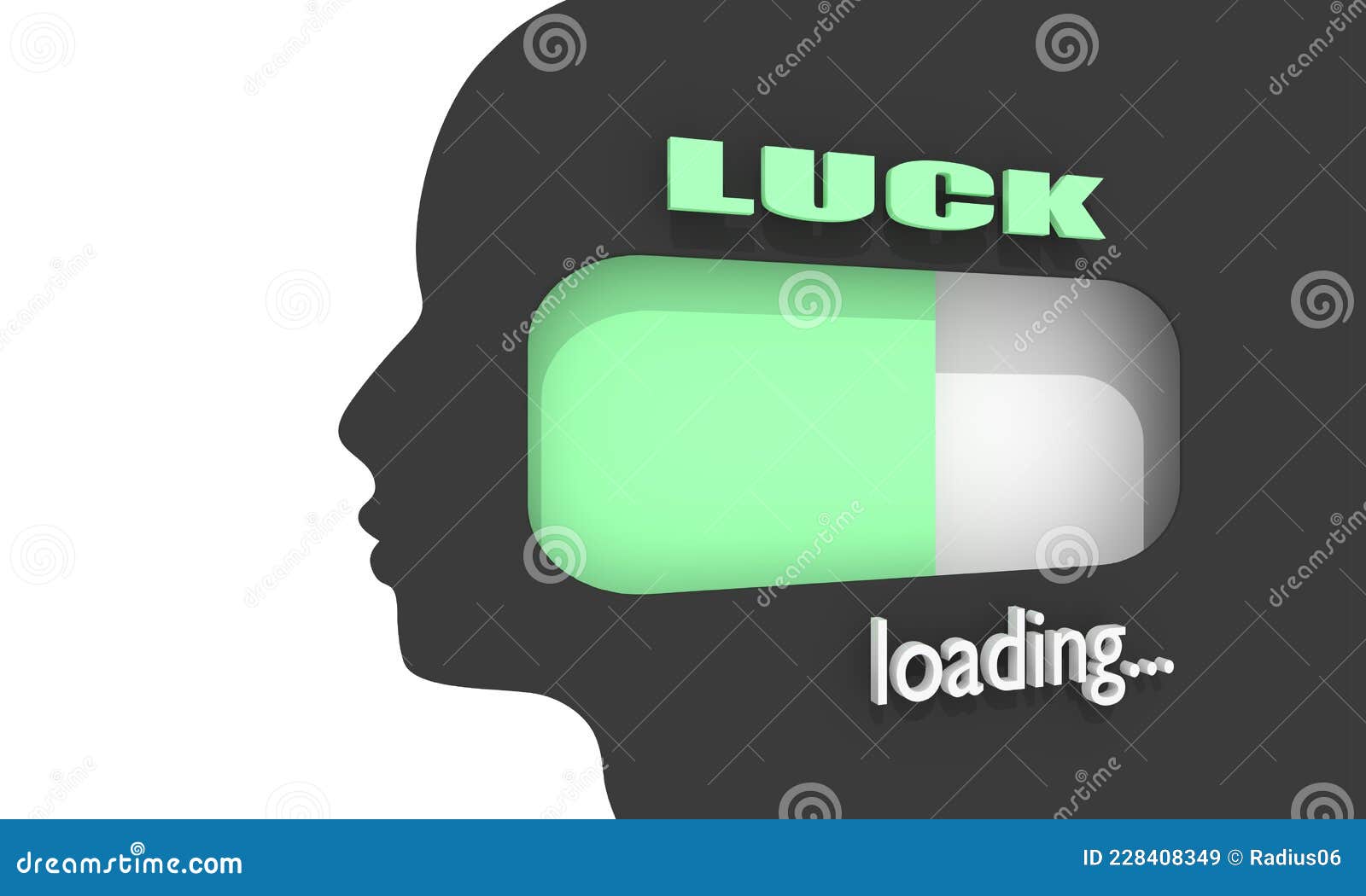 Silhouette of a Male Head and Luck Meter Stock Illustration ...