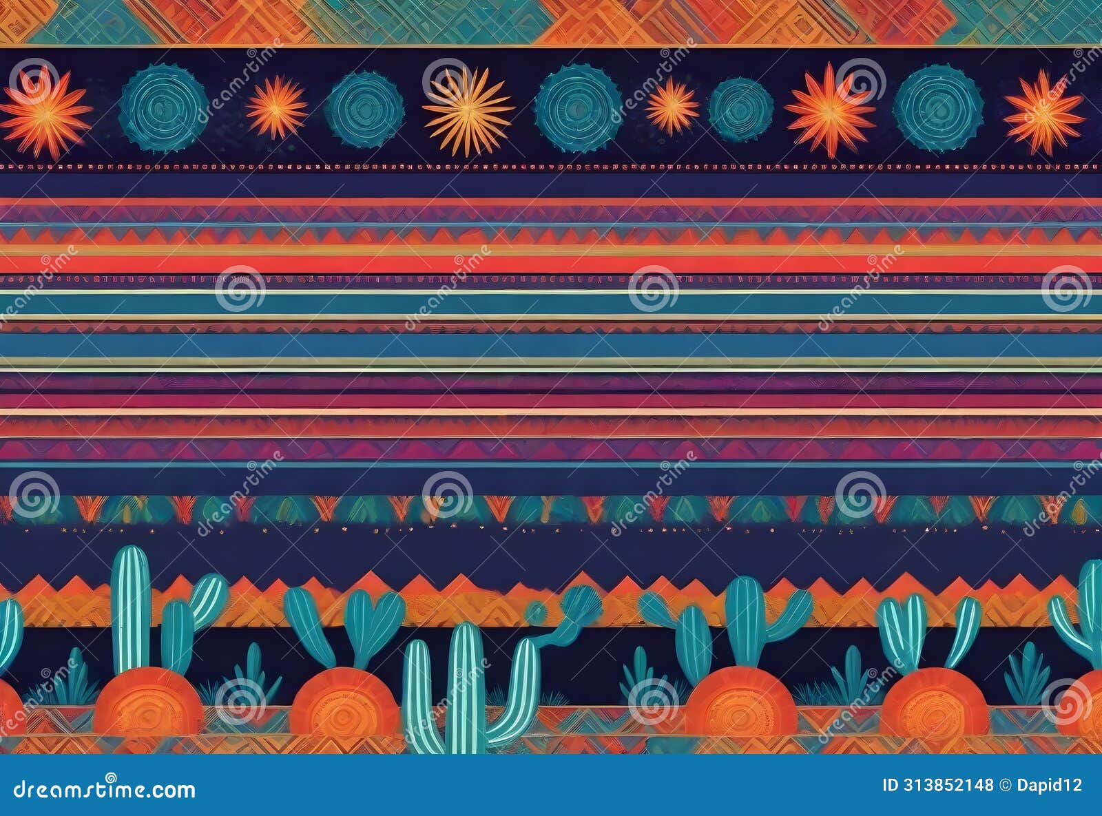 An Abstract Mexican Textiles Background with Colorful Geometric ...