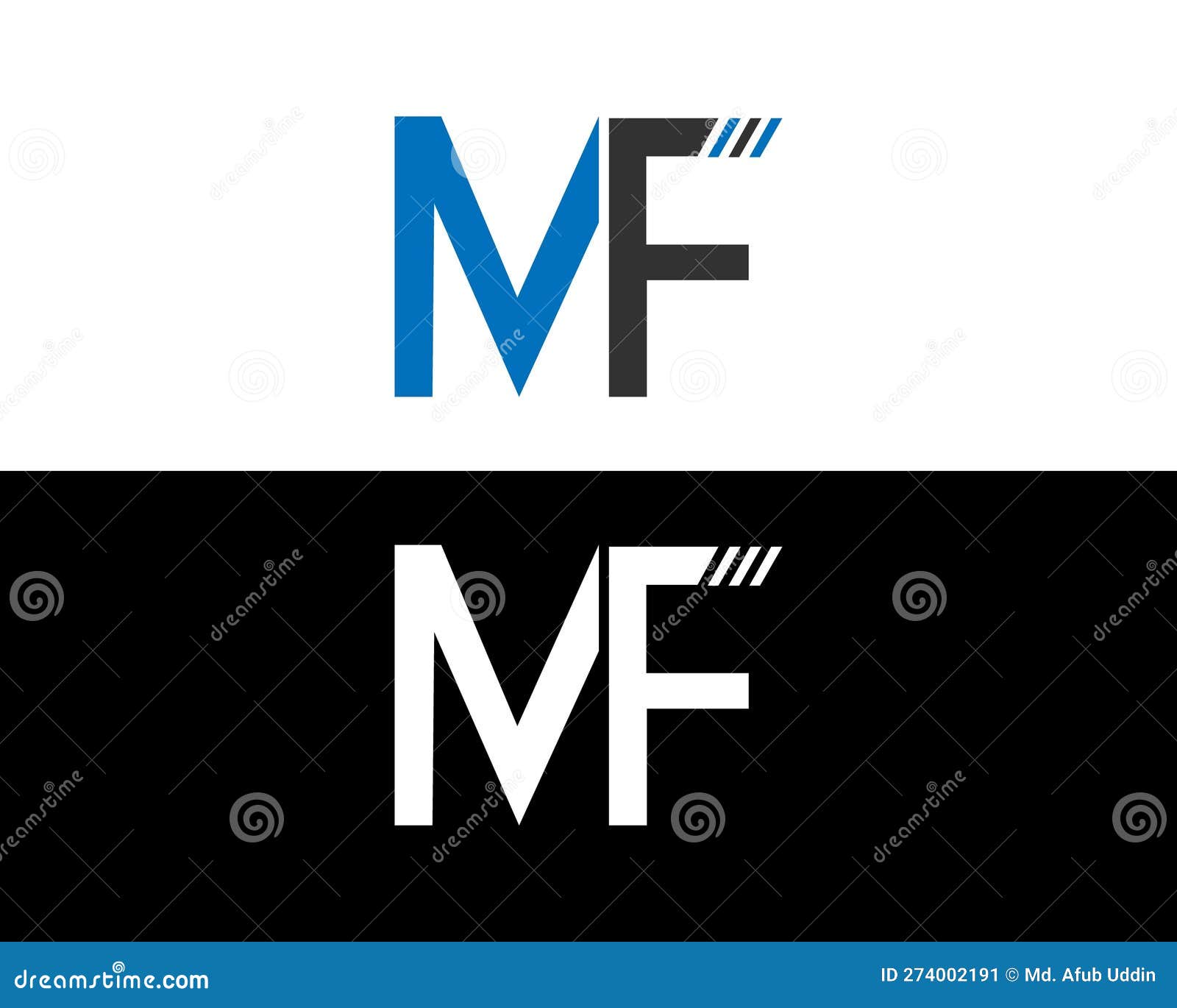 Abstract MF Letter Logo and Icon Design Stock Vector - Illustration of ...