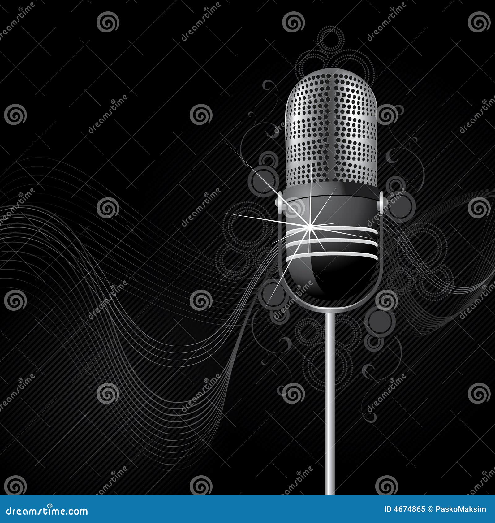 Abstract Mic stock vector. Illustration of recording, backgrounds - 4674865