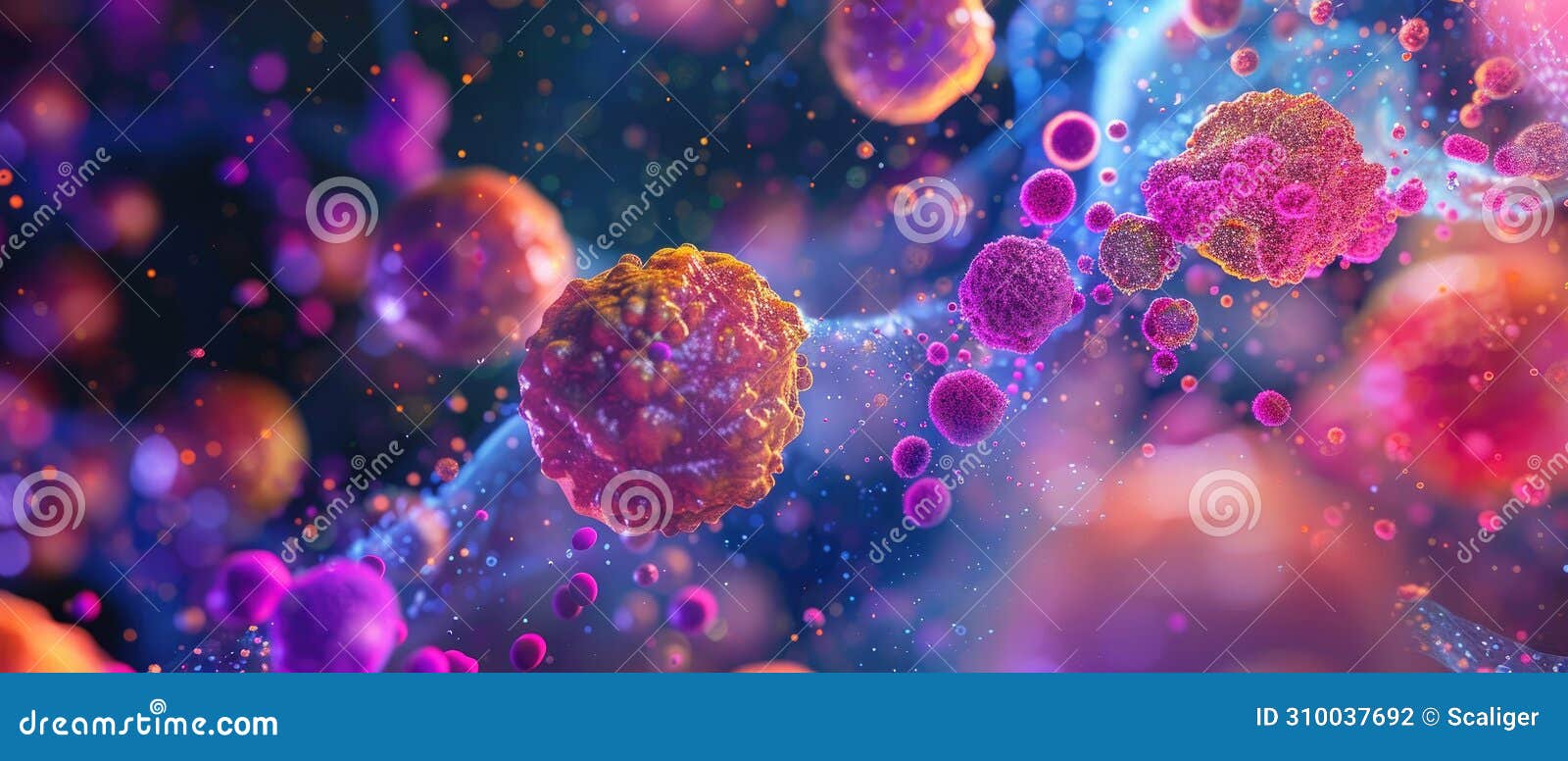 Abstract Micro Life Background, Microscopic View of Cell Structure ...