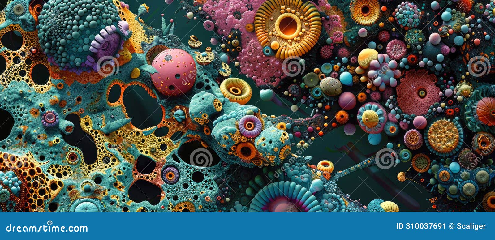 Abstract Micro Life Background, Microscopic View of Cell Structure ...