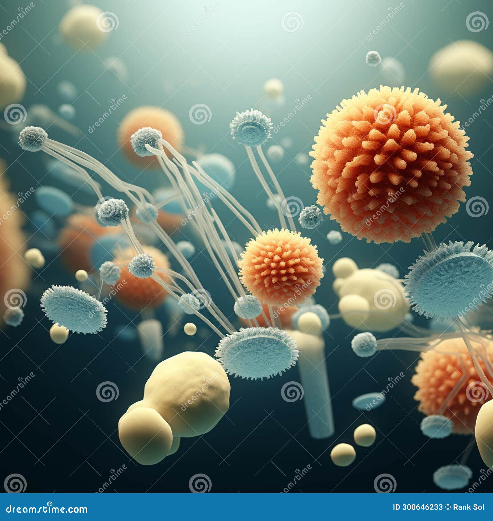 Abstract Microbiology Background, Microscopic View of Organic Substance ...