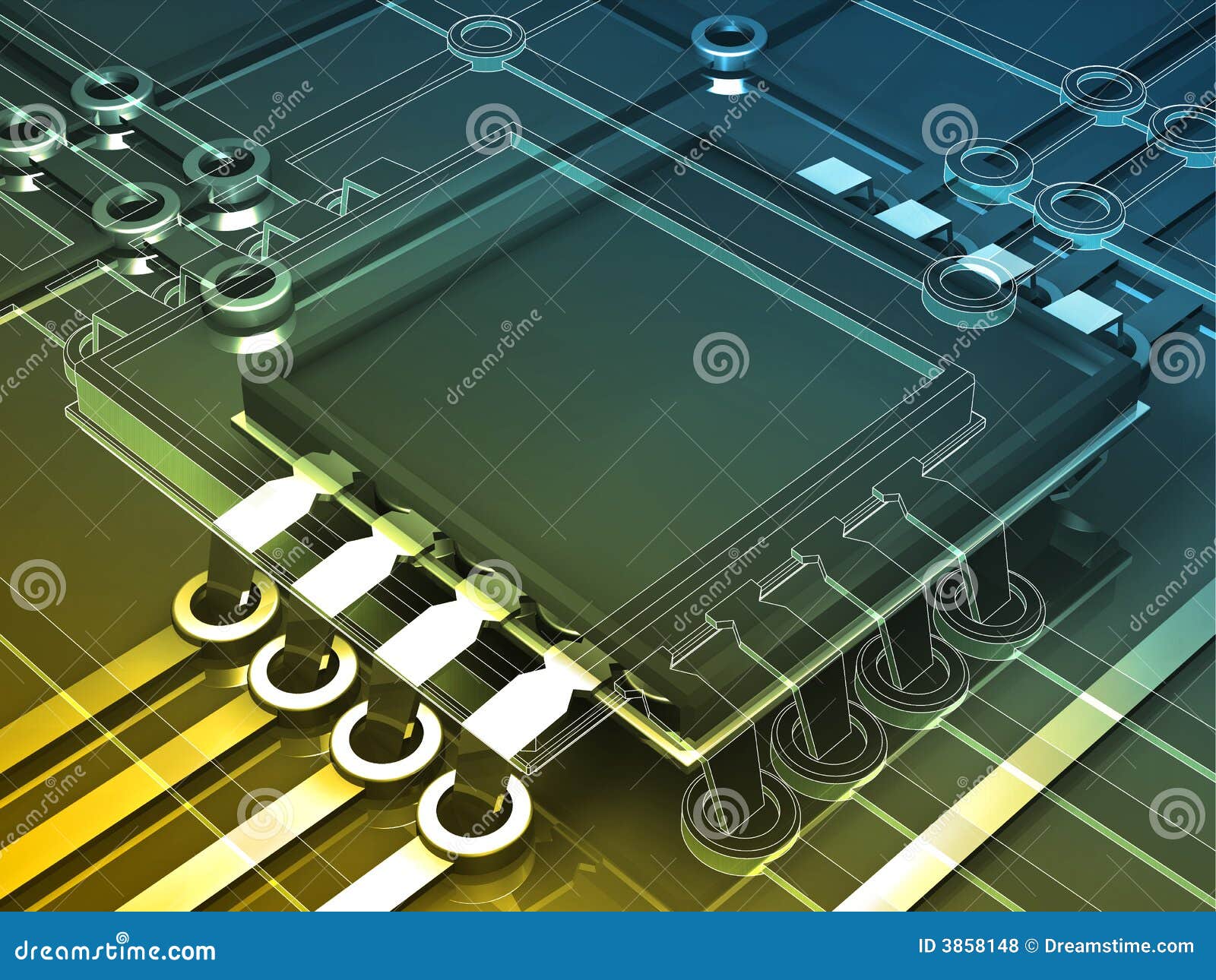 Abstract Microchip Technology Stock Illustration - Illustration of tech ...