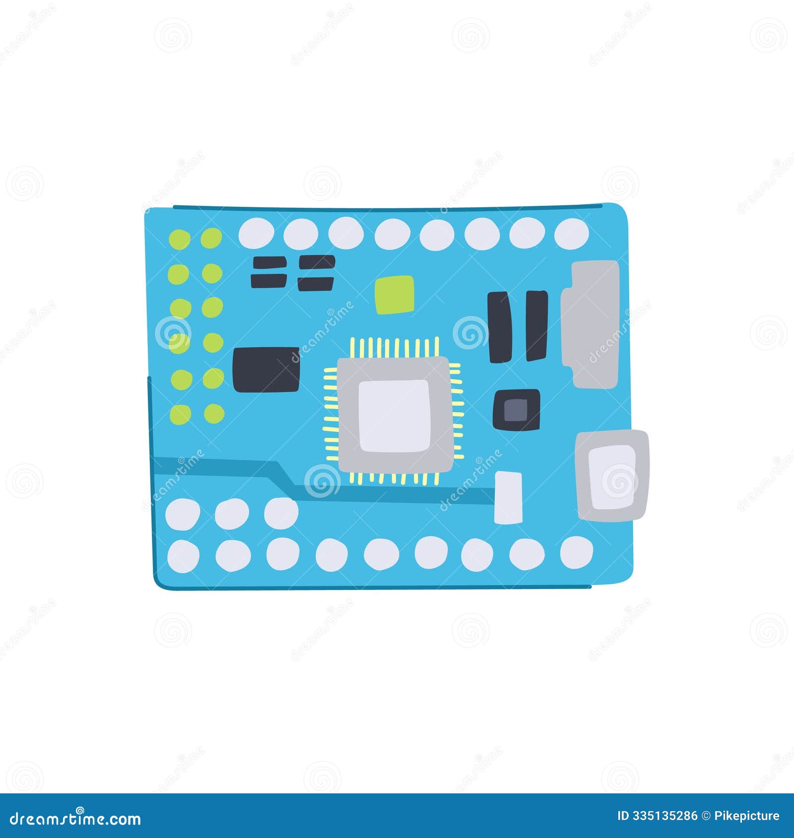 Abstract Microcontroller Cartoon Vector Illustration Stock Illustration ...
