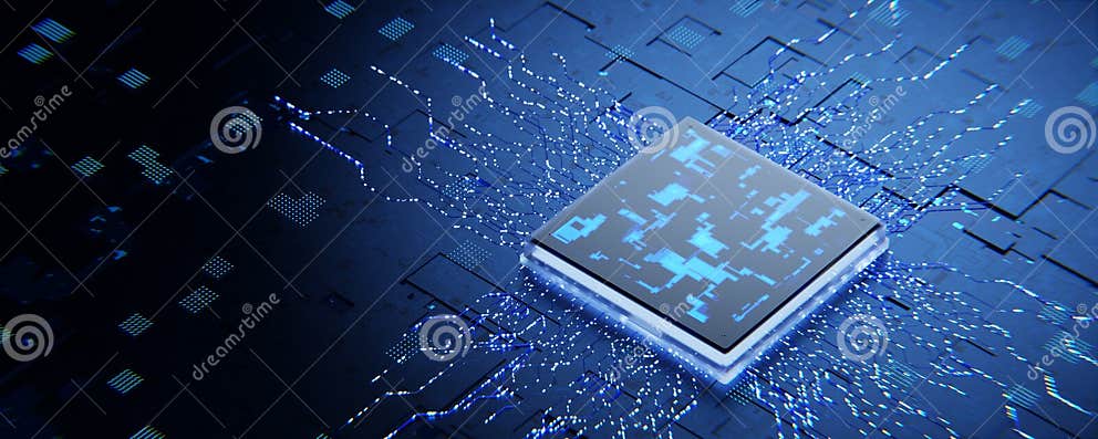 Abstract Microelectronics Technology Concept. Abstract Microchip. Conventional Technologies. New ...