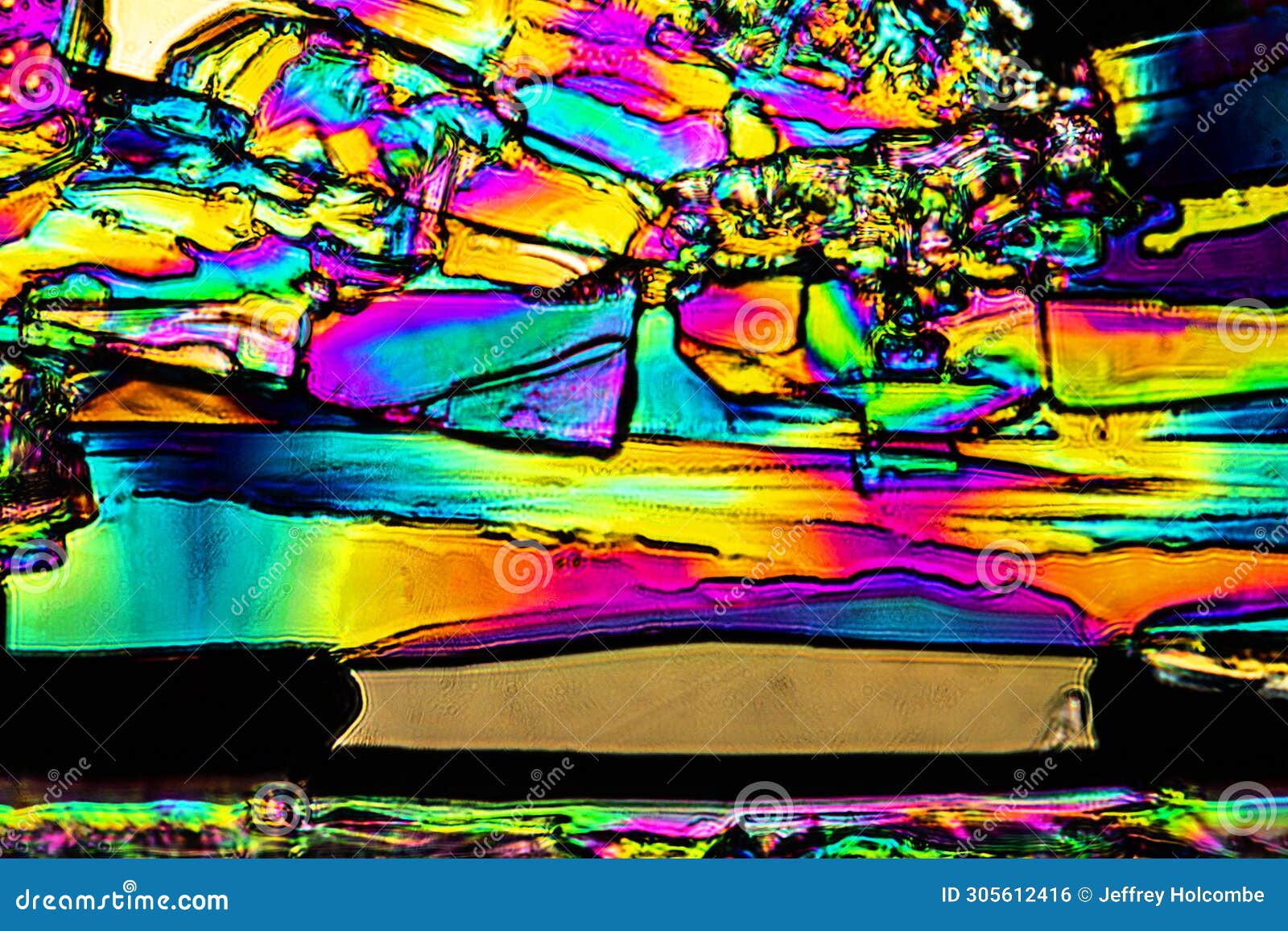Abstract Micrograph of Glycine Crystals Made with a Polarizing ...