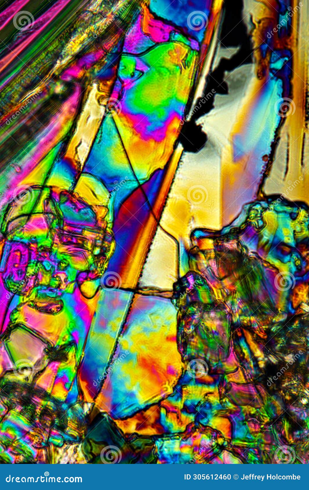 Abstract Micrograph of Glycine Crystals Made with a Polarizing ...