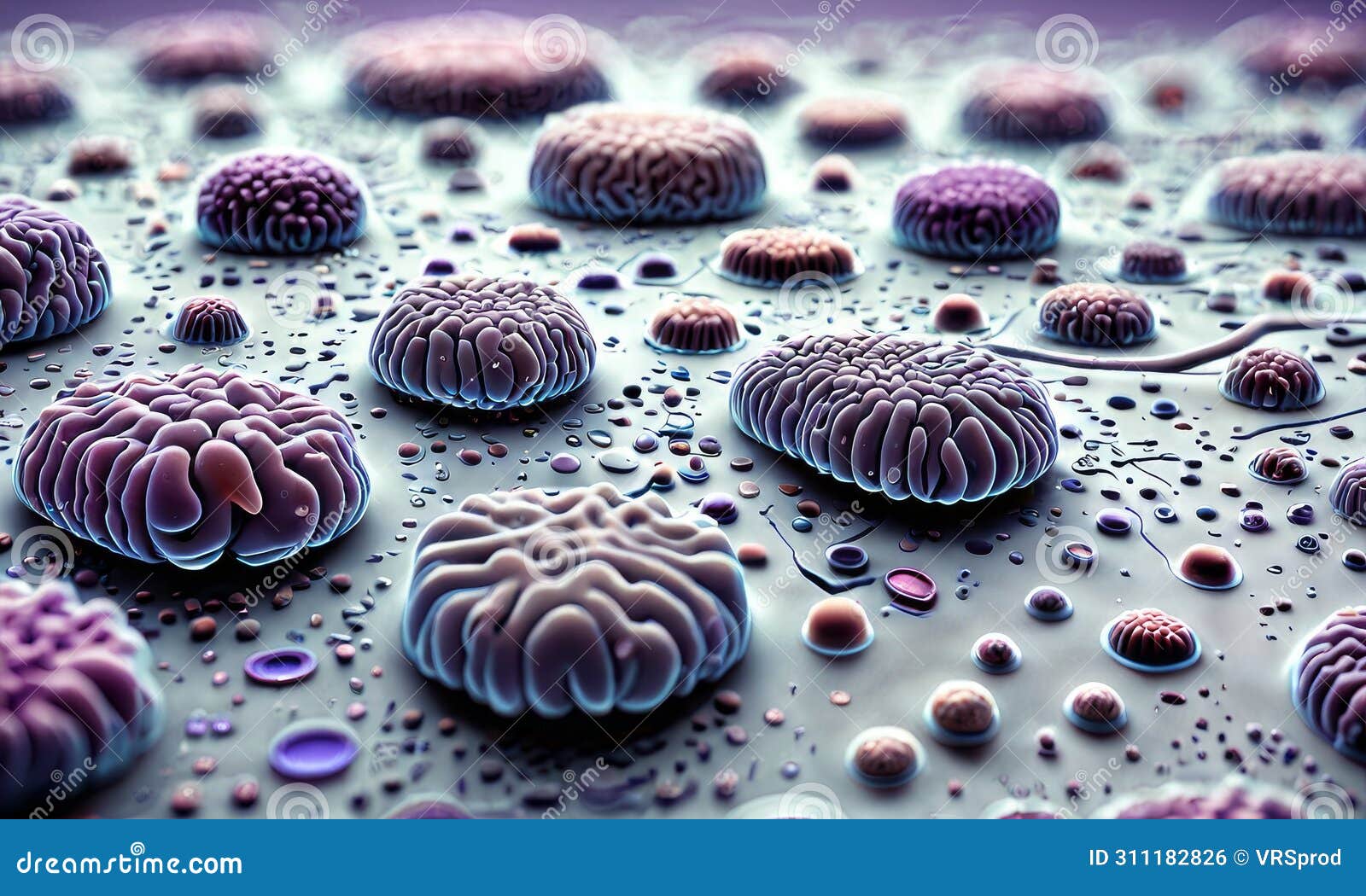 Abstract Microscopic Organisms Visualization Stock Photo - Image of ...