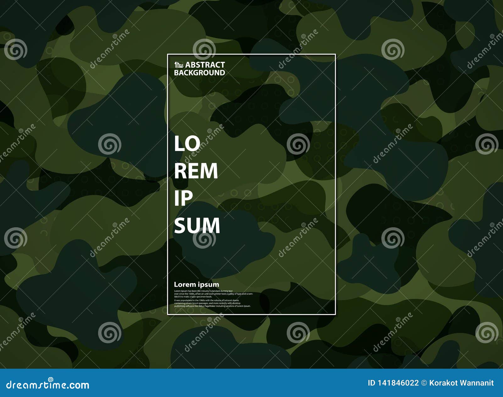 Abstract Military Green Shape Pattern Background. Design for ...