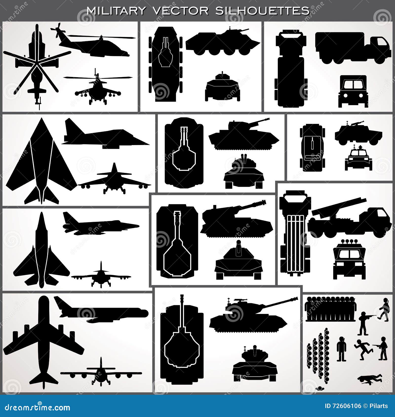 Abstract Military Silhouettes. Vector Collection | CartoonDealer.com ...