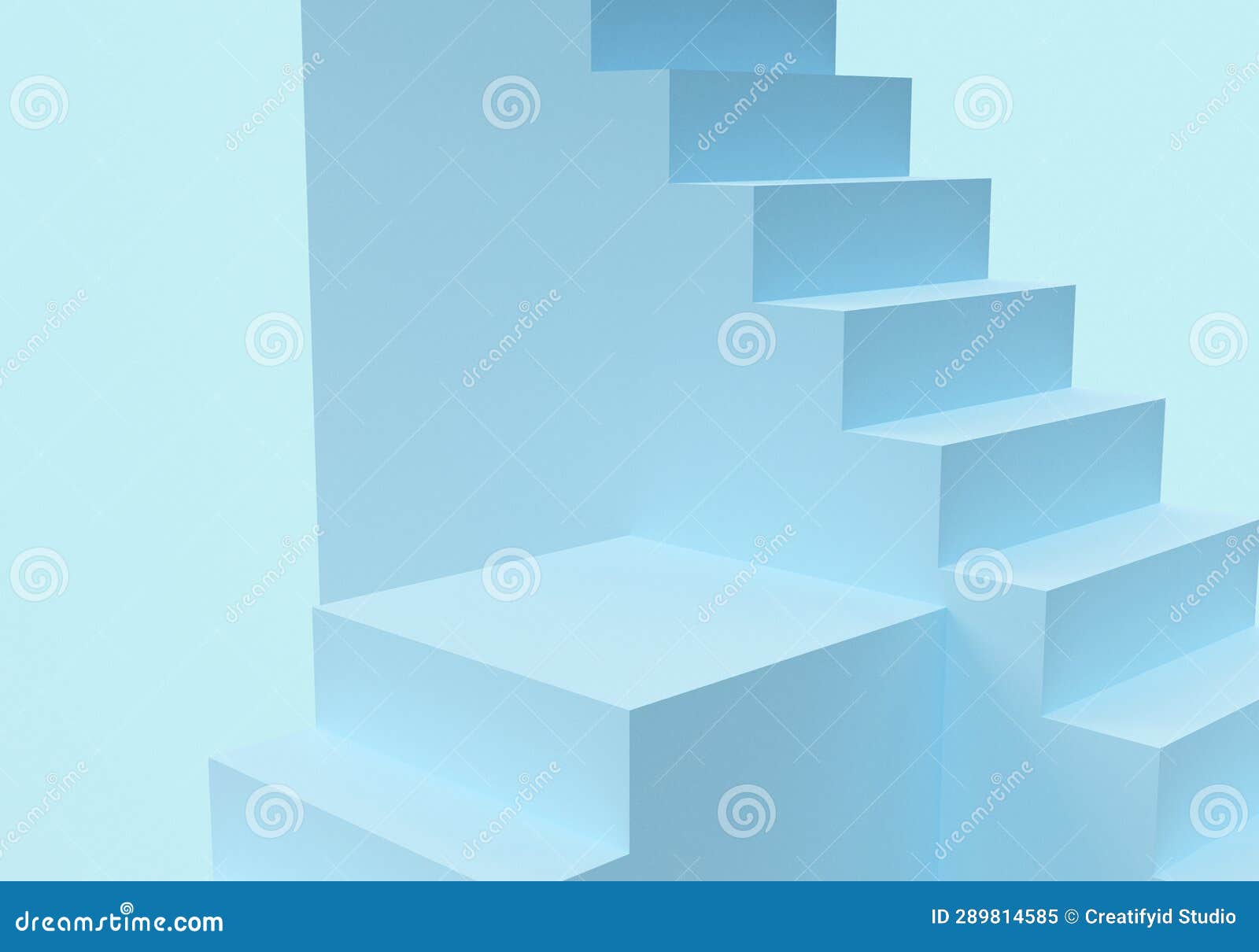 Abstract Minimal Background. Blue Steps, Stairs on Blue Background ...
