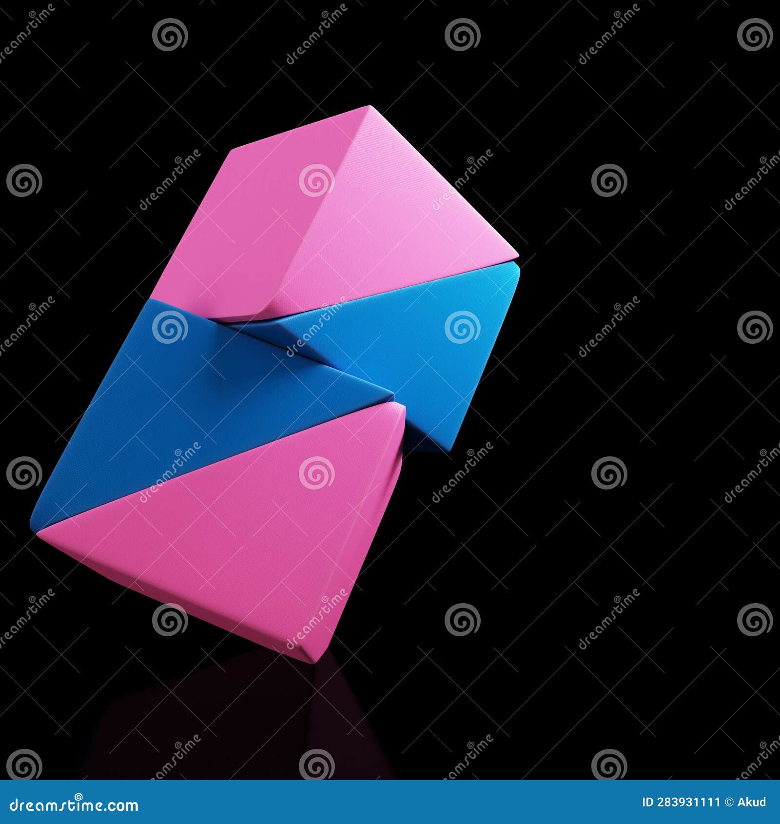 Abstract Minimal Background. Two Pink and Blue Boxes Maded from ...