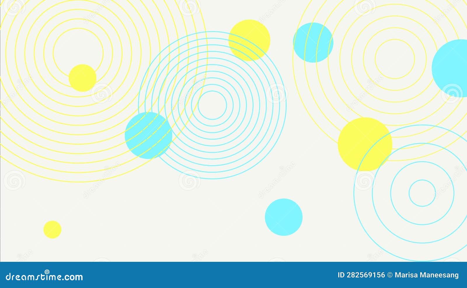 Abstract Minimal Blue And Yellow Circle Blips And Drops Textured ...