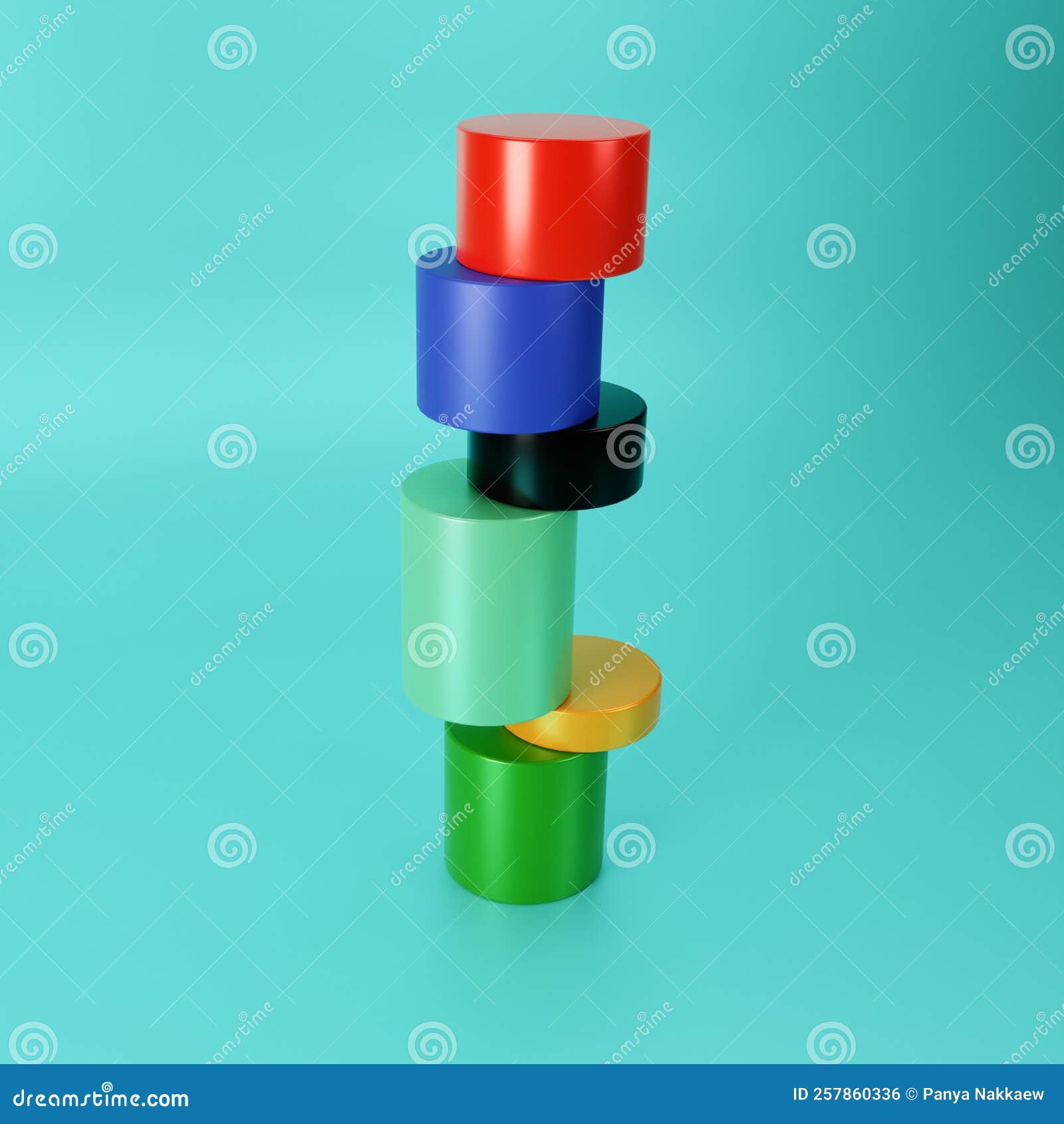 Abstract Minimal 3D Cylinder Object Design. Can Be Used for Workflow ...