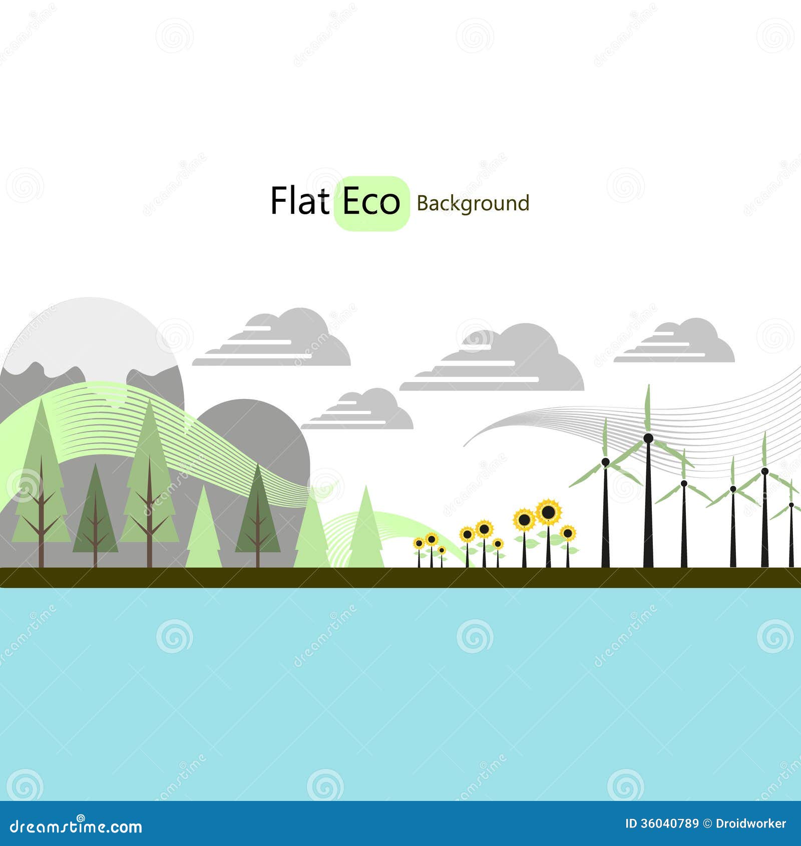 Abstract Minimal Eco Landscape Stock Vector - Illustration of ...