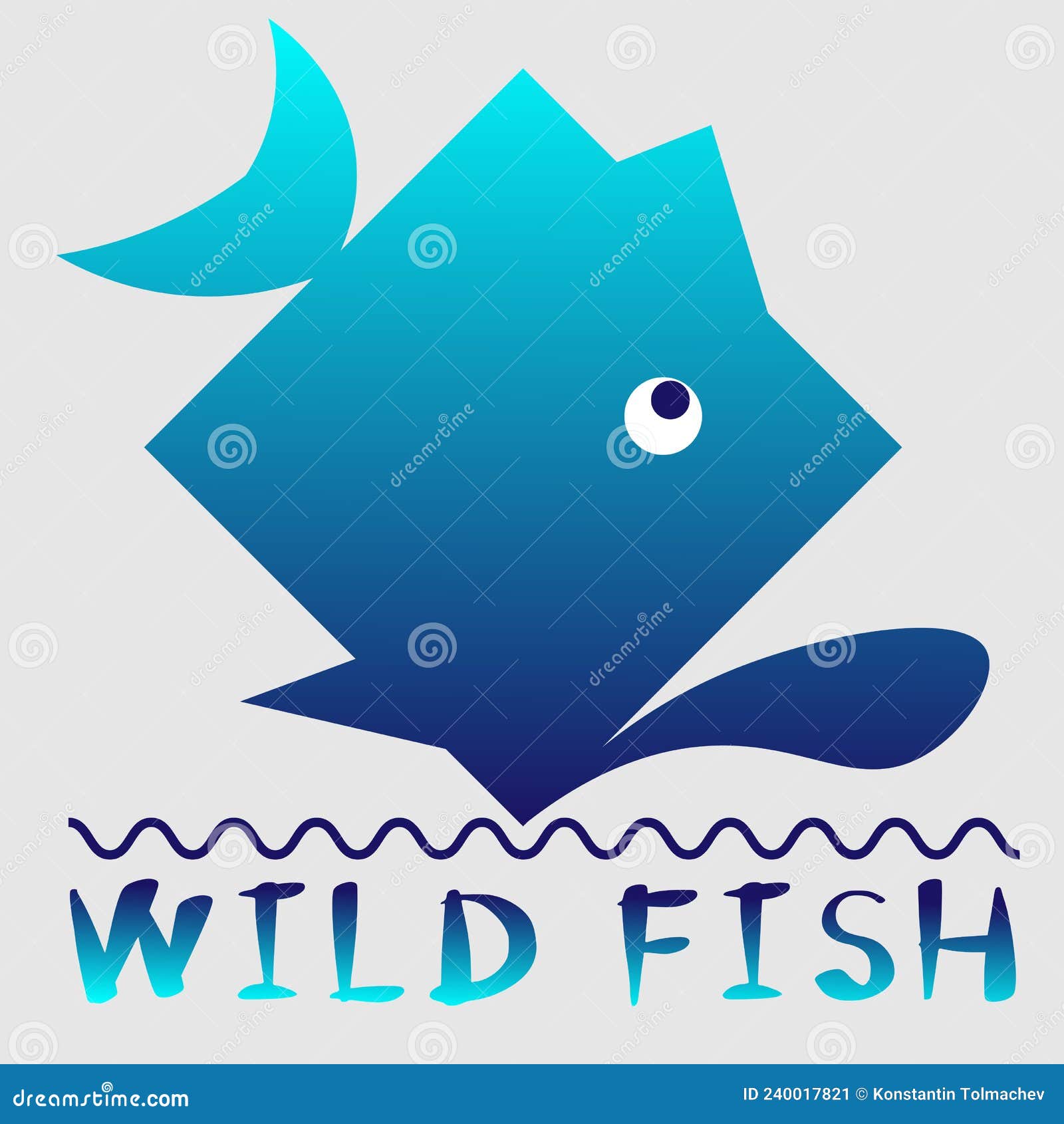 Abstract Minimal Fish Logo Made of Square and Triangles Stock ...