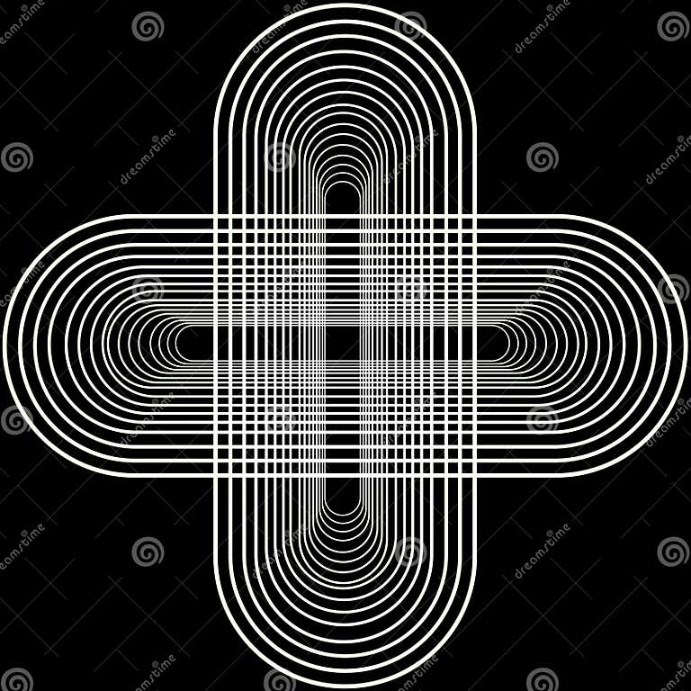 Abstract Minimal Geometric Shape Composition on Black Background Stock ...