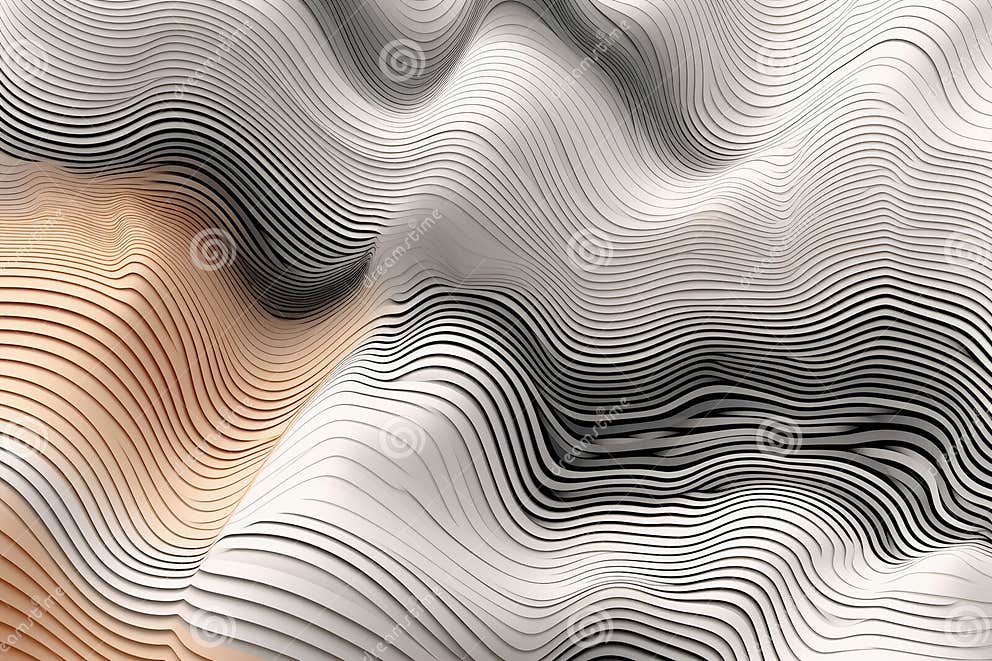 Abstract Minimal Lines Waves Pattern Background Stock Illustration ...