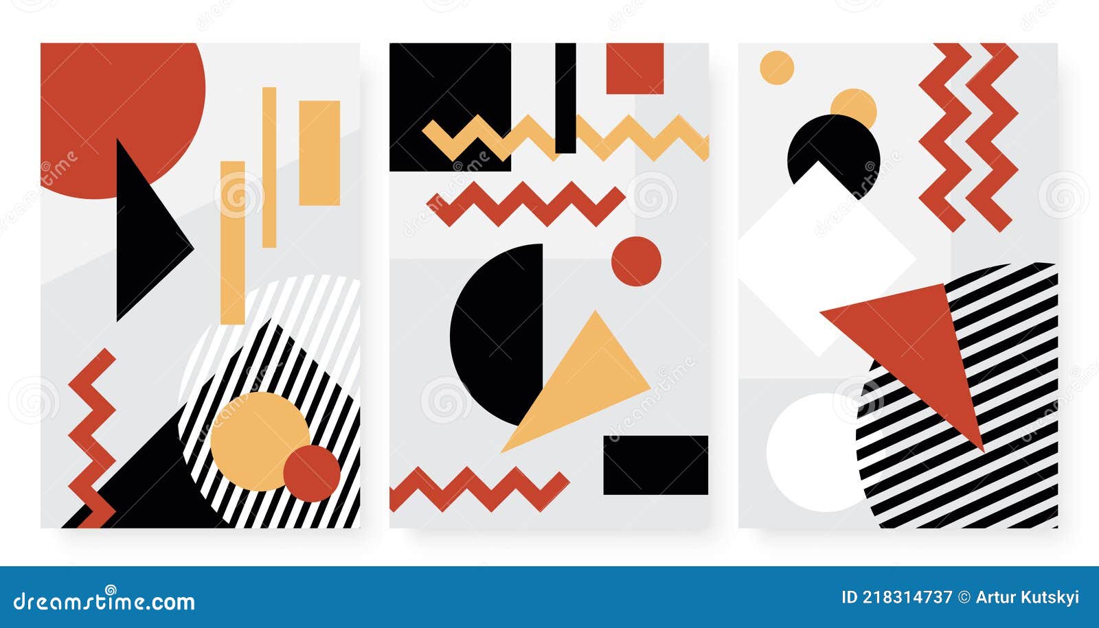 Abstract Minimal Pattern with Geometric Shapes Set, Trendy Geometry ...