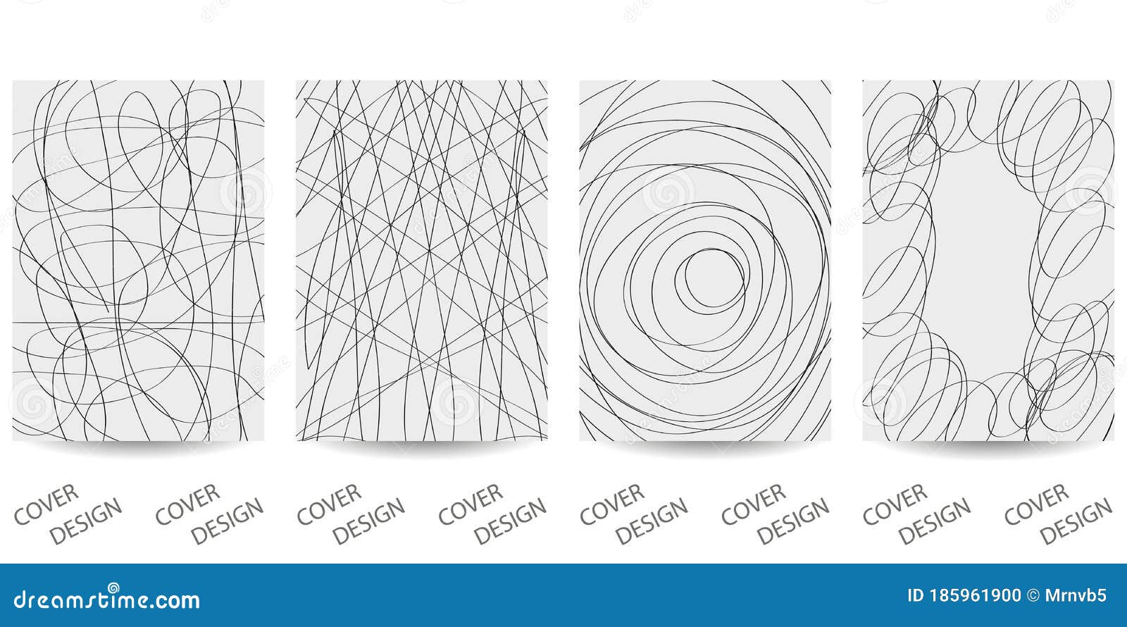 Abstract Minimal Scribble Backgrounds Set.Monochrome Hand-drawn Pattern ...