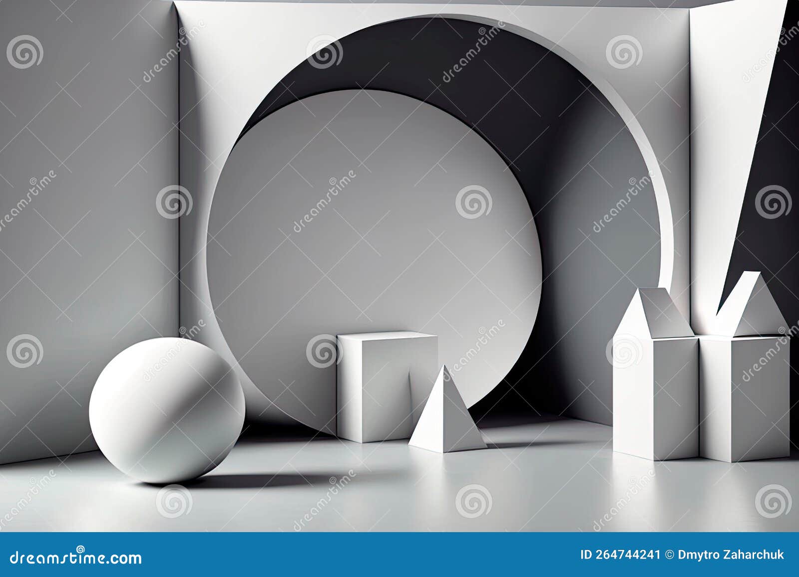 Abstract Minimal Showcase Geometric Shape Group Stock Illustration ...