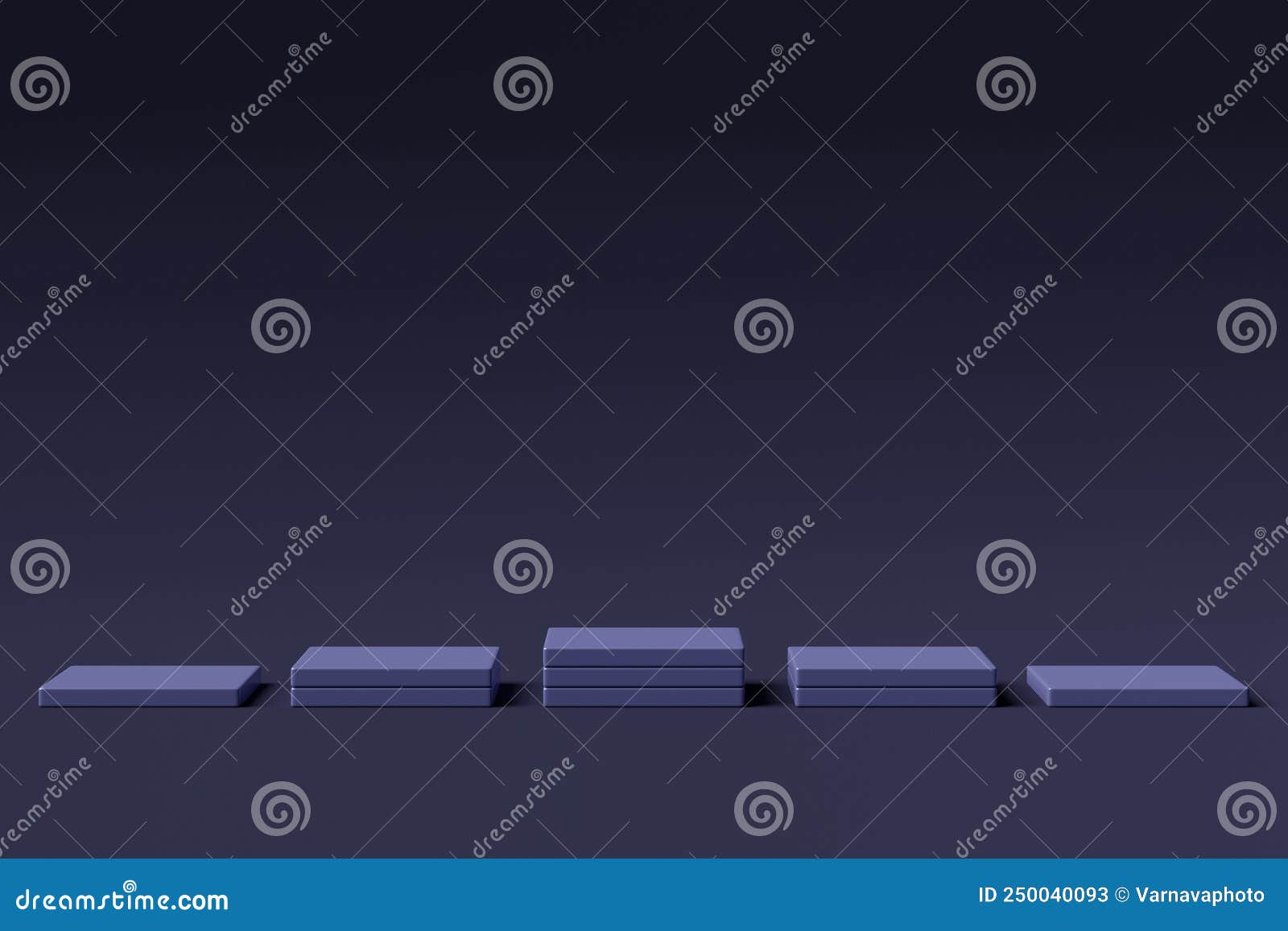 Abstract Minimal Stage - Empty Stage with Rectangular Podiums in Color ...