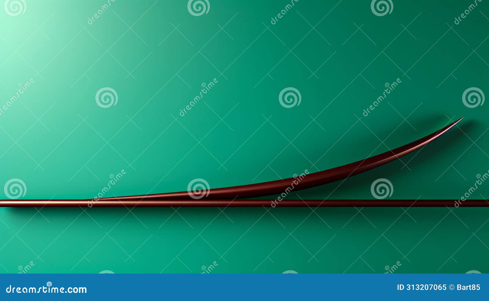 Abstract Minimalist Art of Wavy Red Lines on Green Gradient Background ...