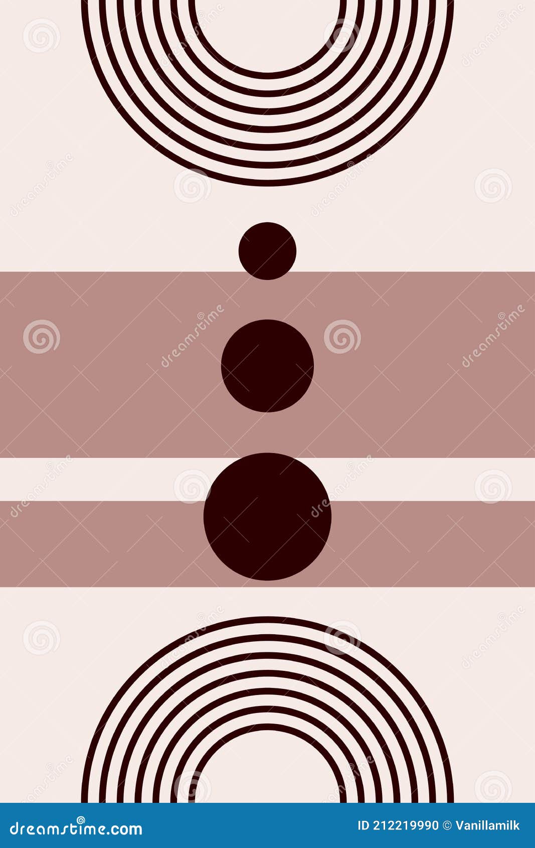 Abstract Minimalist Boho Arch Pattern Background. Stock Illustration ...