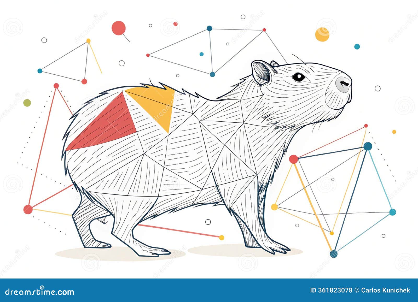 An Abstract, Minimalist Capybara Using Continuous Line Art. The ...