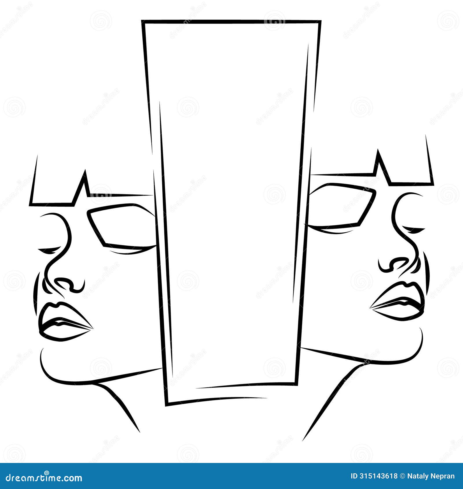 Abstract Minimalist Face One Line Drawing Logo Portrait Of Beautiful