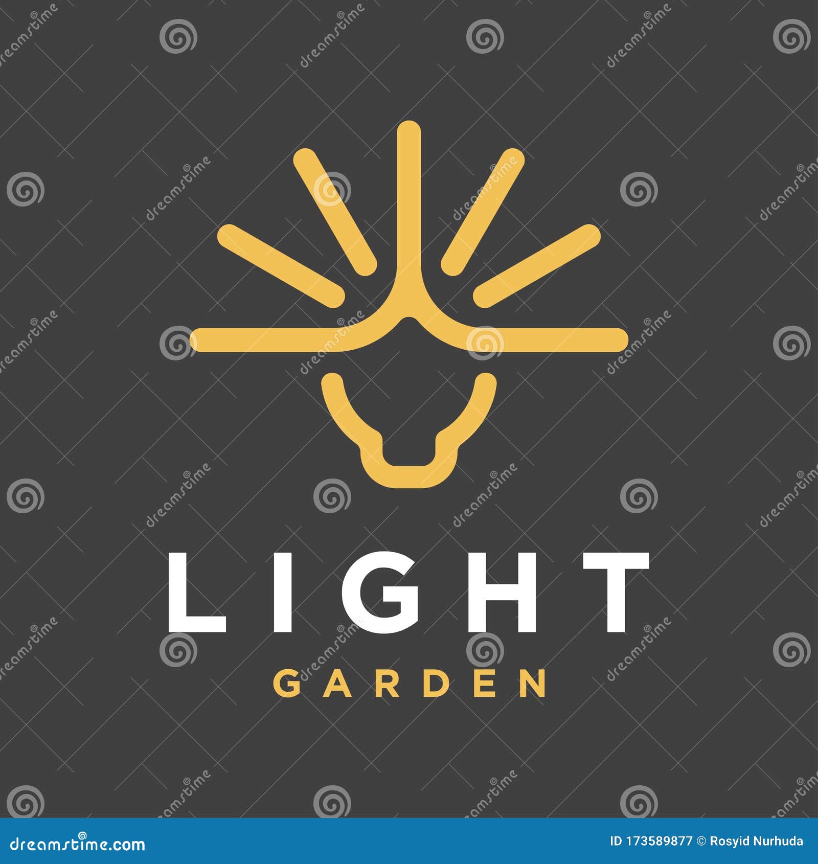 Abstract Minimalist Garden Light Vector Logo Stock Vector ...
