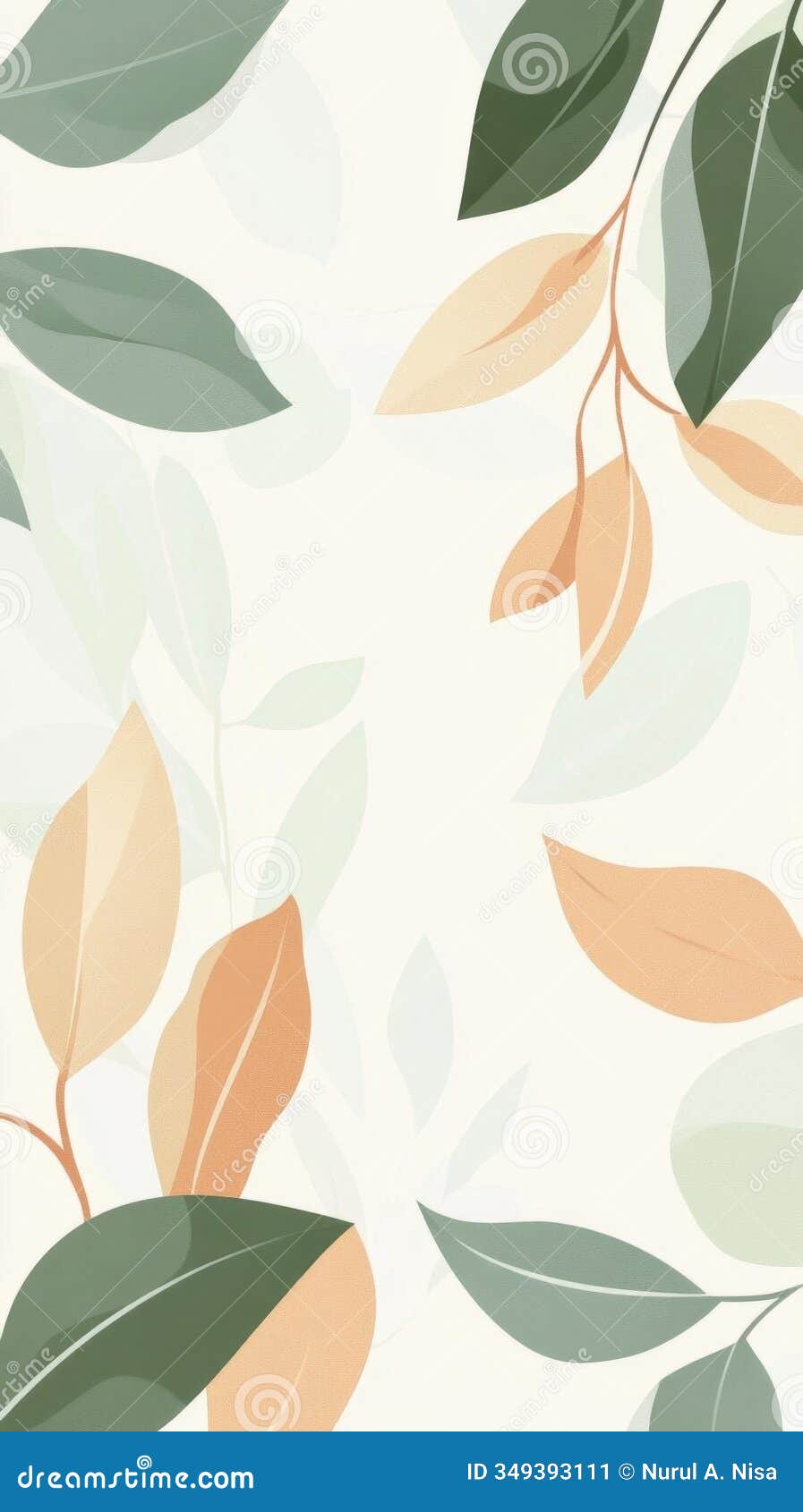 Abstract Minimalist Leaves Design with a White Background for ...