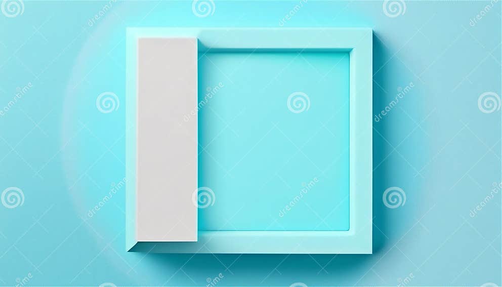 Abstract Minimalist Light Blue and White Frame Design Stock ...