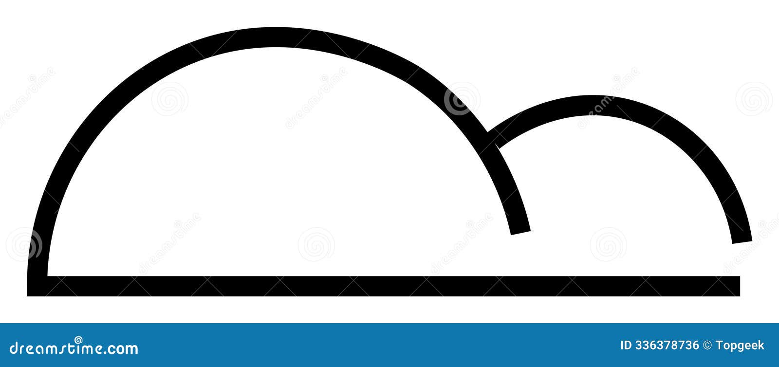 Abstract Minimalist Line Drawing of Half Cloud and Sun Stock ...